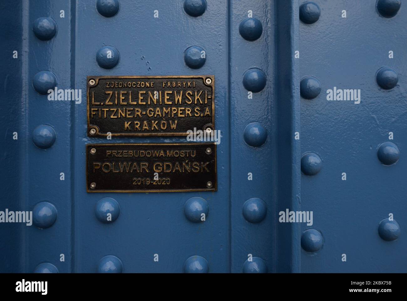 A view of plaques 'Zieleniewski Krakow' and 'Polwar Gdansk' constrction ...