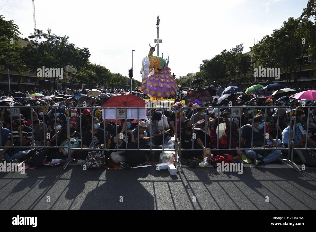 Anti-government protesters take part in a rally at Democracy Monument ...