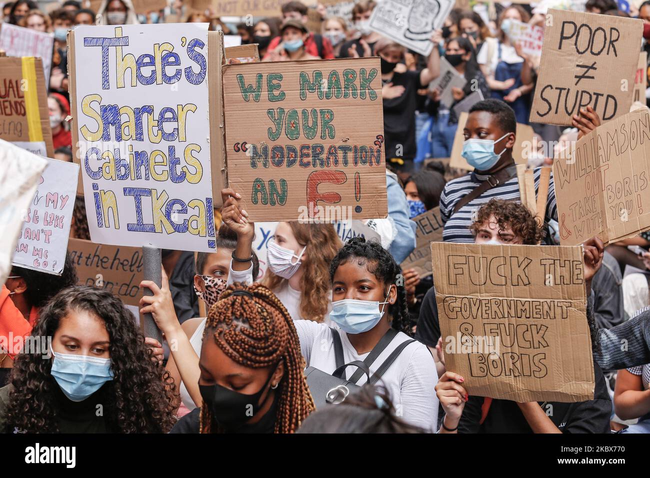 Youth protests in front of the Department for Education as a new exam ...
