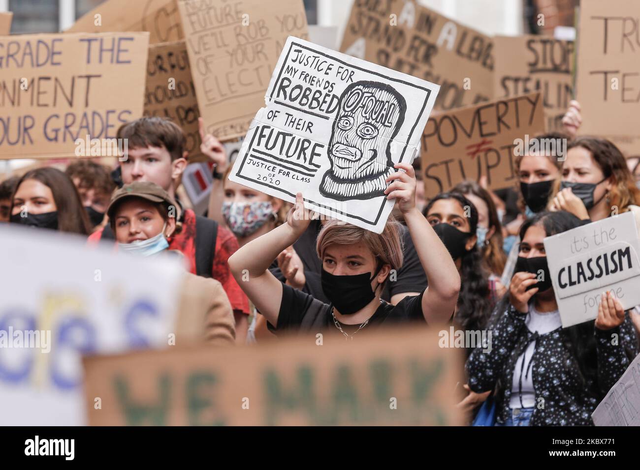 Youth protests in front of the Department for Education as a new exam ...