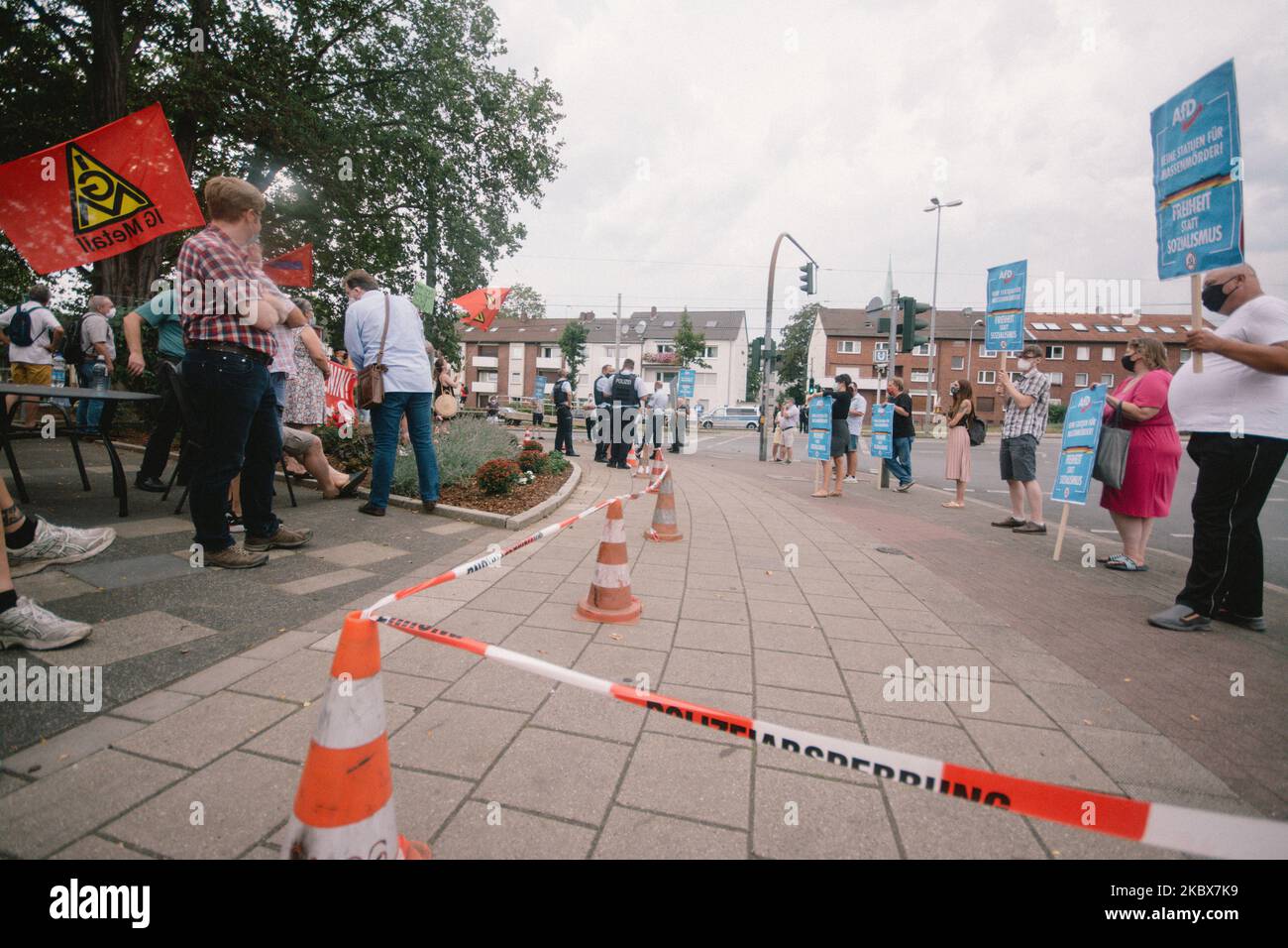 general view of ring wing AFD rallies against left wings MLPD ...