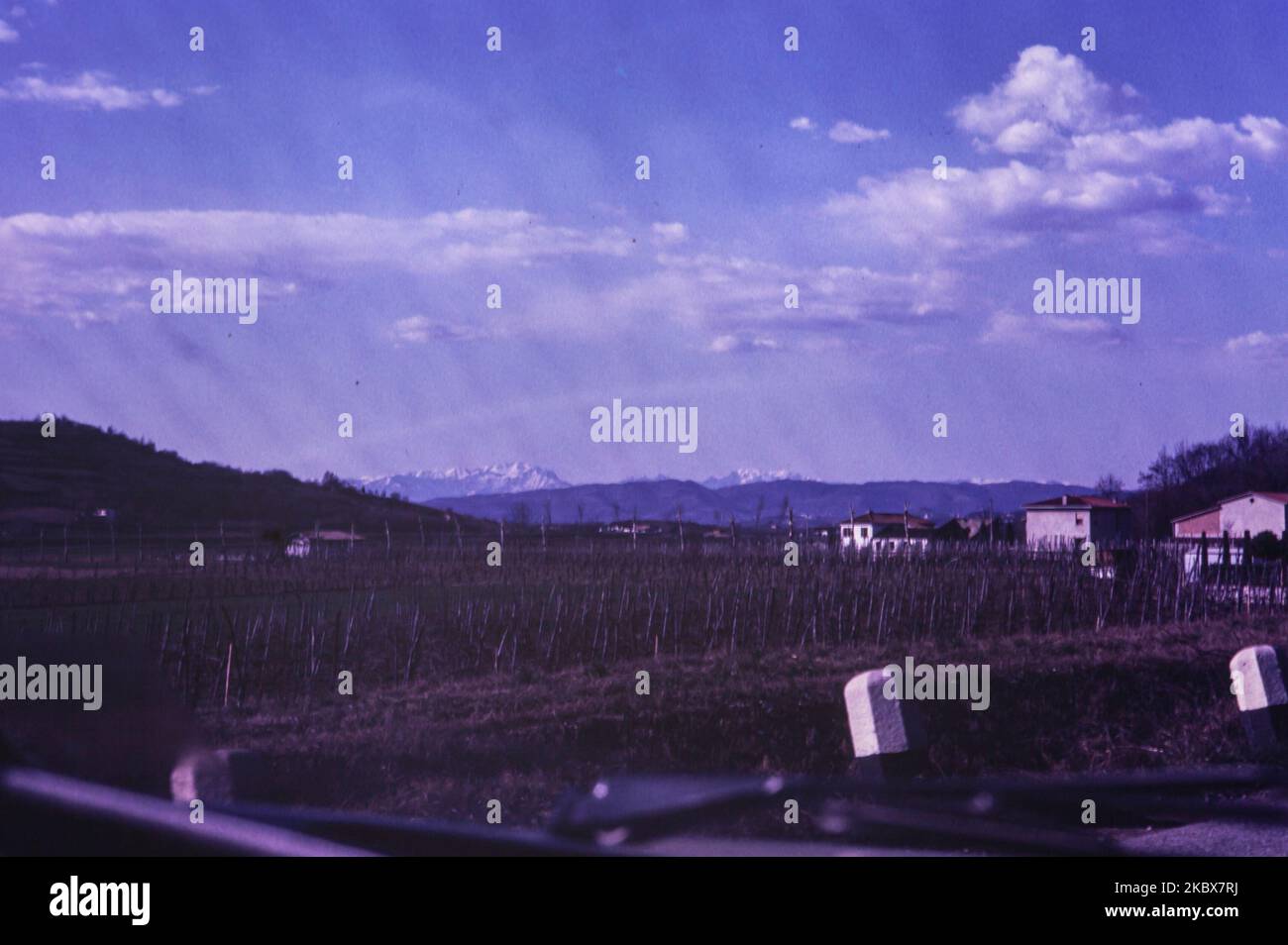 Rovigo, Italy may 1979: North italy countryside landscape view in 70s ...