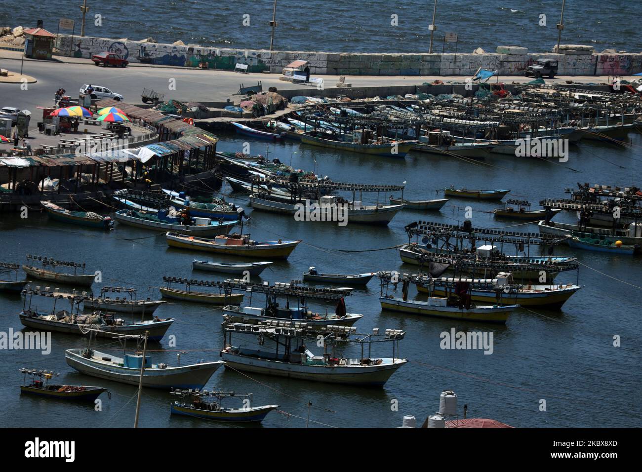 General view of seaport of Gaza City, Palestine on August 18, 2020 ...