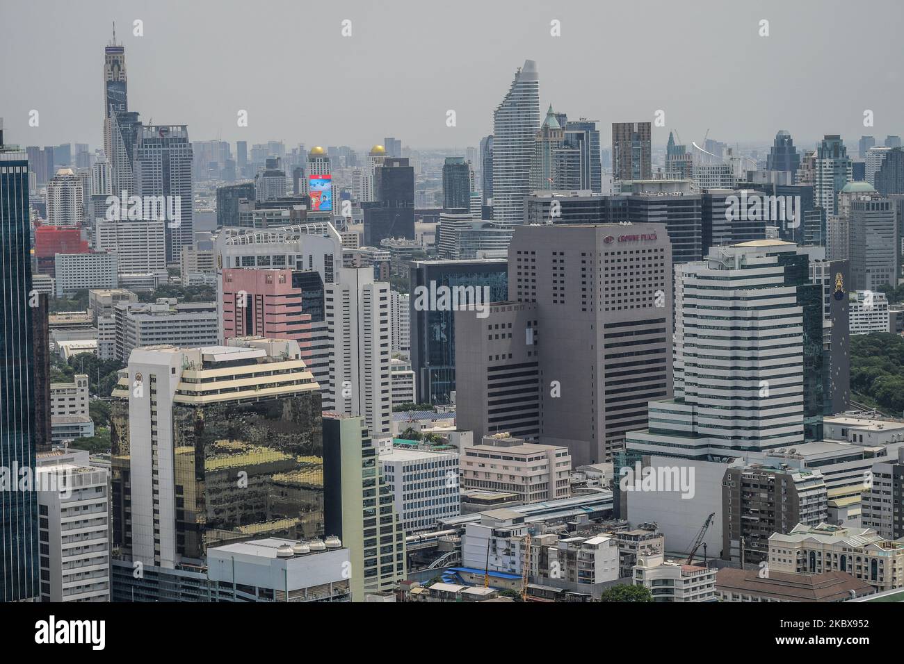 A general view of high-rise buildings in Bangkok city on August 18 ...