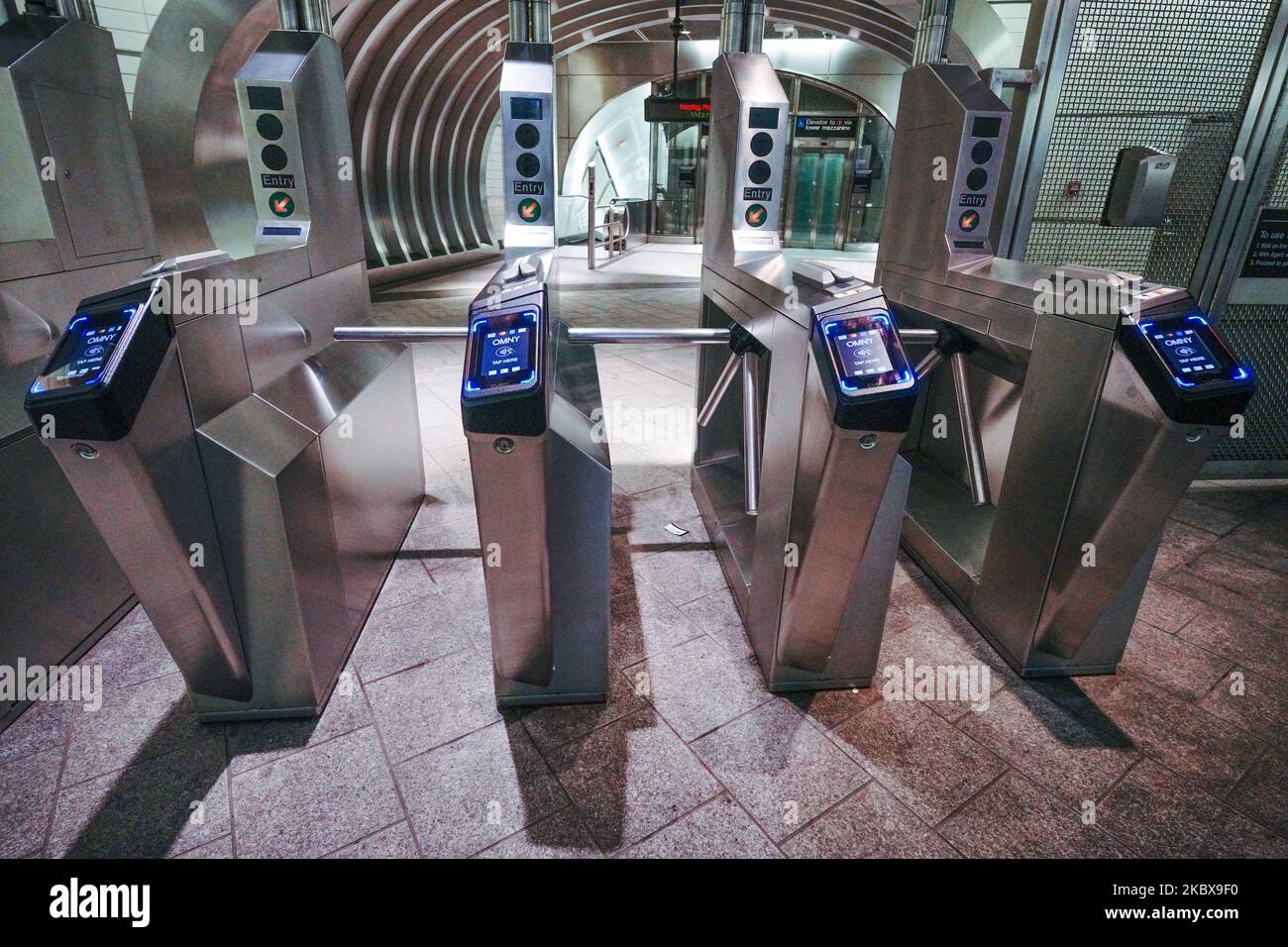 MTA's New Fare Payment System is seen in Main Street Subway Station in ...