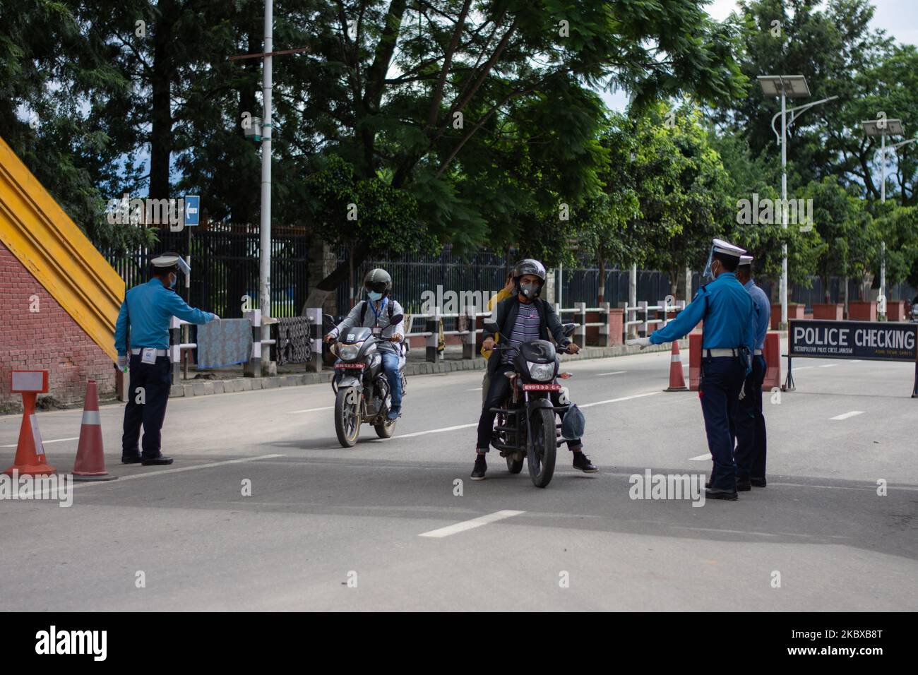 Nepalese police check motorists hi-res stock photography and images - Alamy