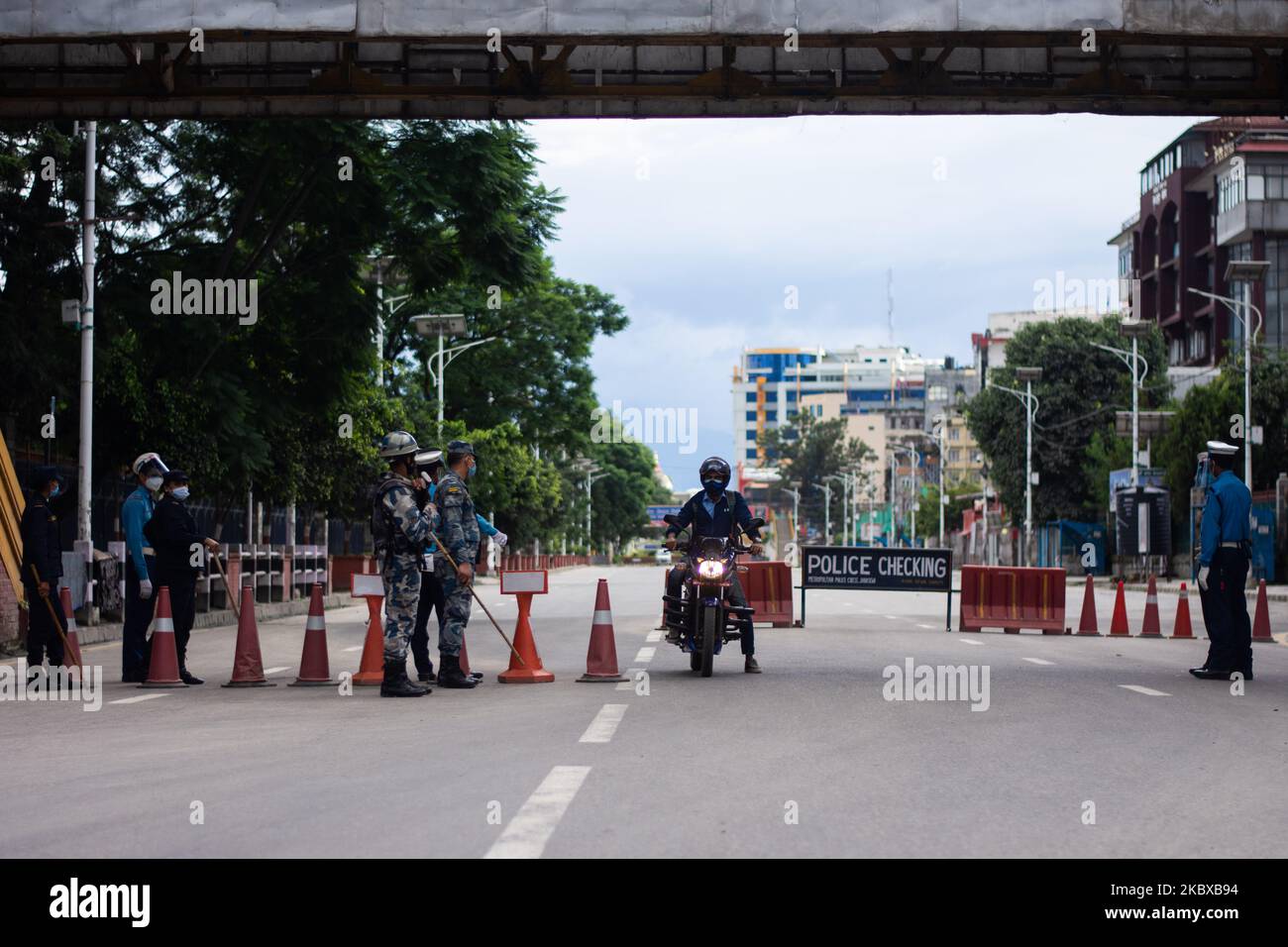 Nepalese police check motorists hi-res stock photography and images - Alamy