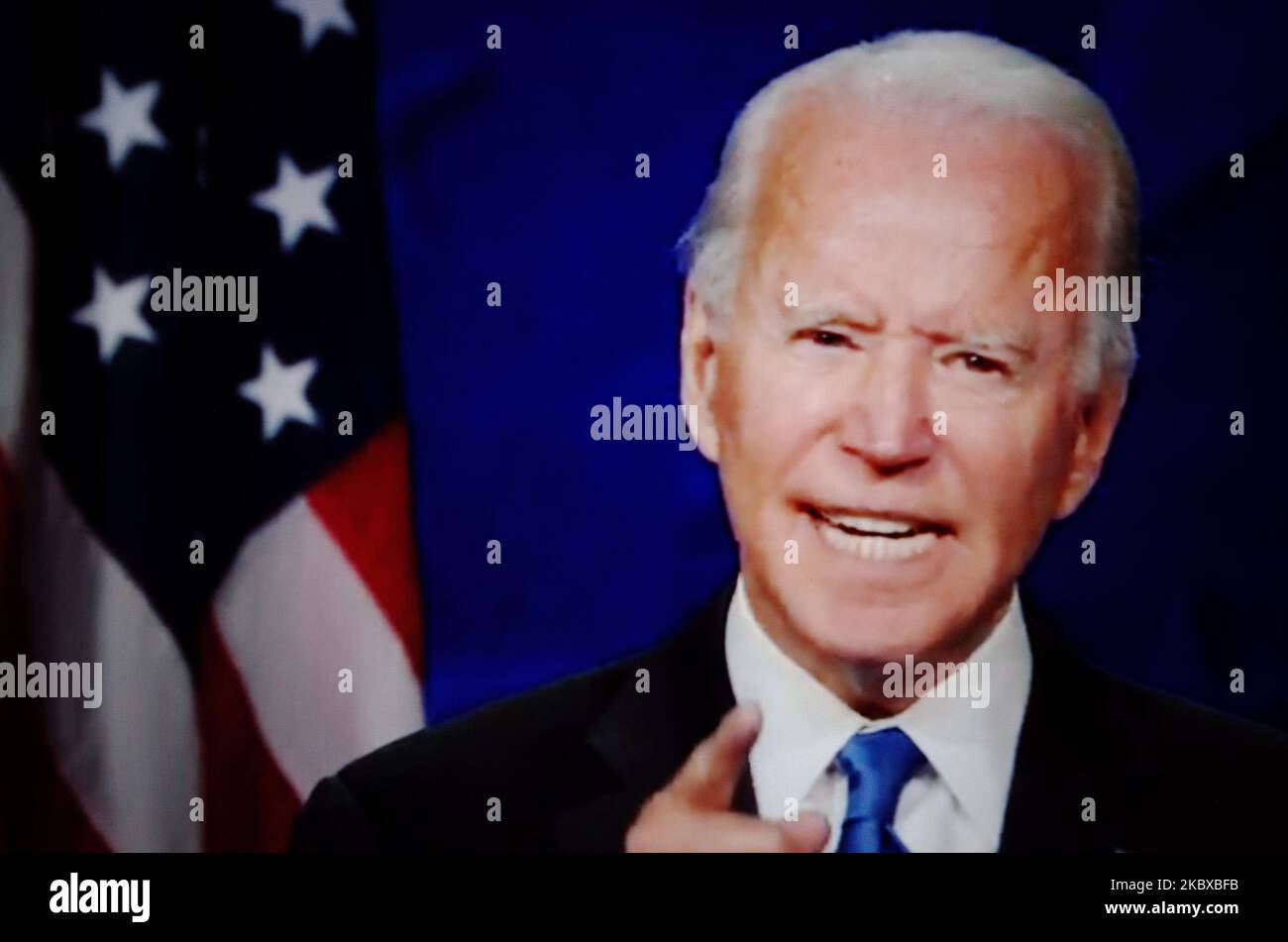 Presidential nominee and former US Vice President Joe Biden addresses ...