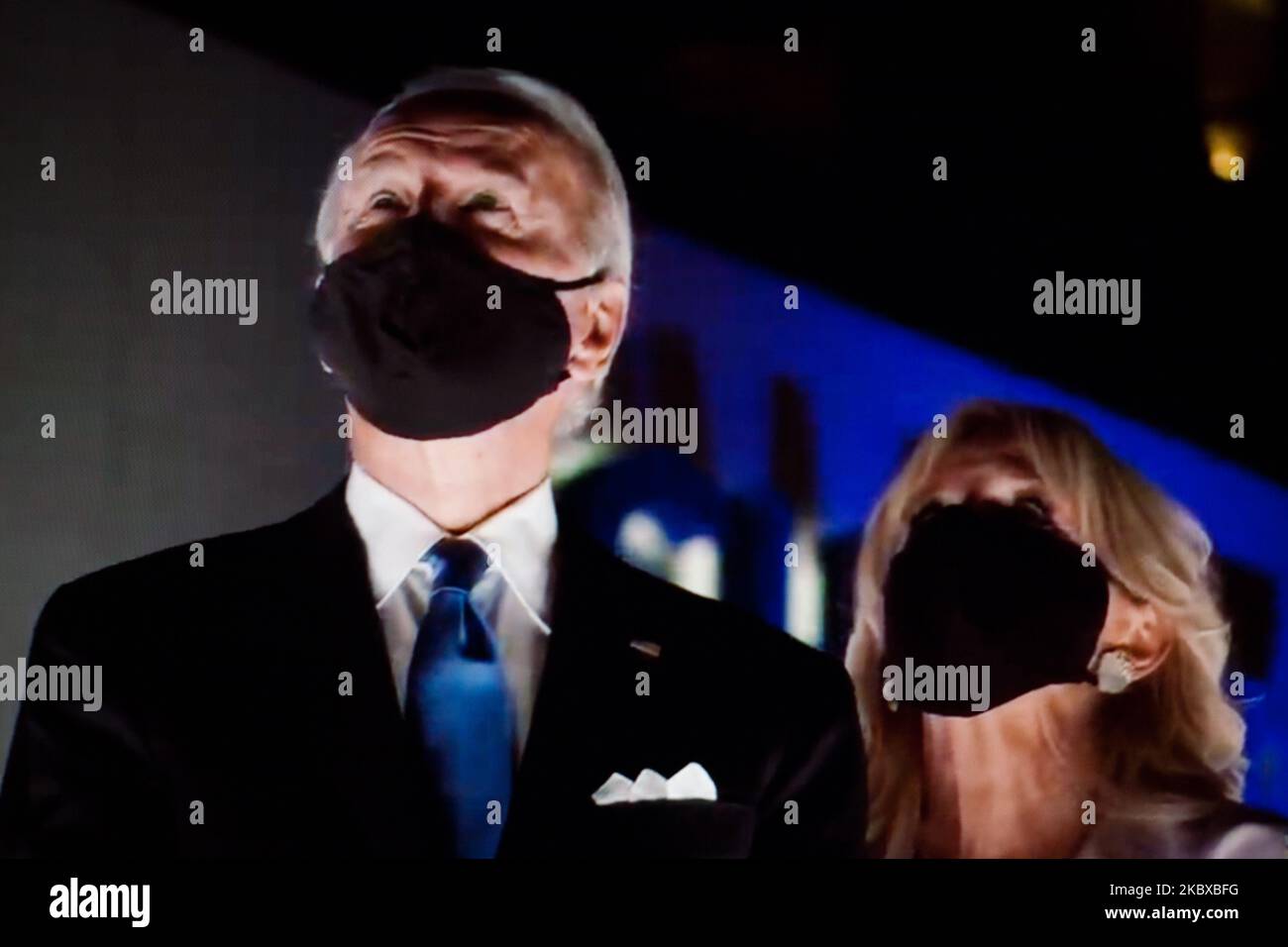 Presidential nominee and former US Vice President Joe Biden and wife ...