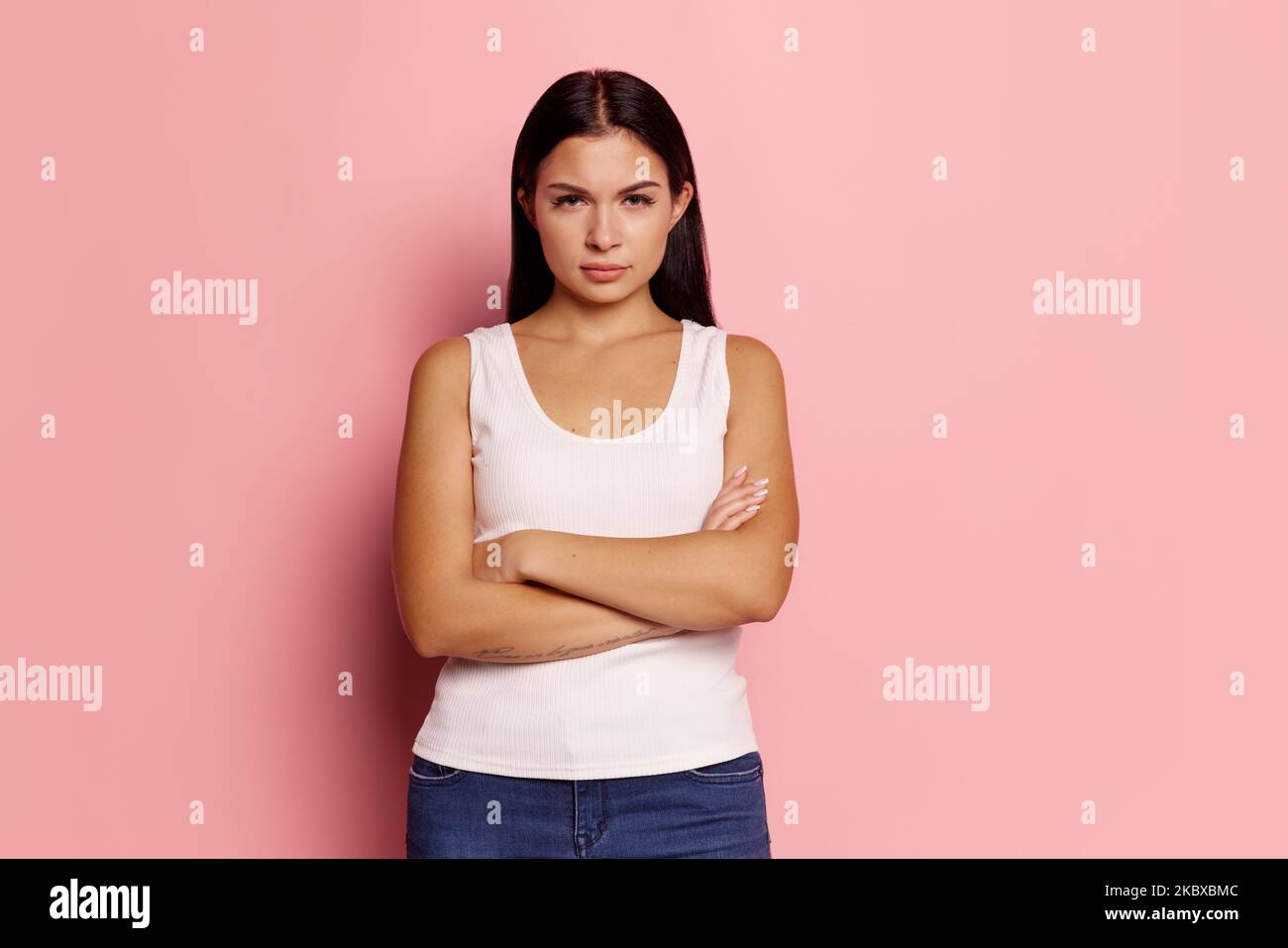 Remember all. Let me think. Doubt concept. Doubtful, thoughtful woman ...