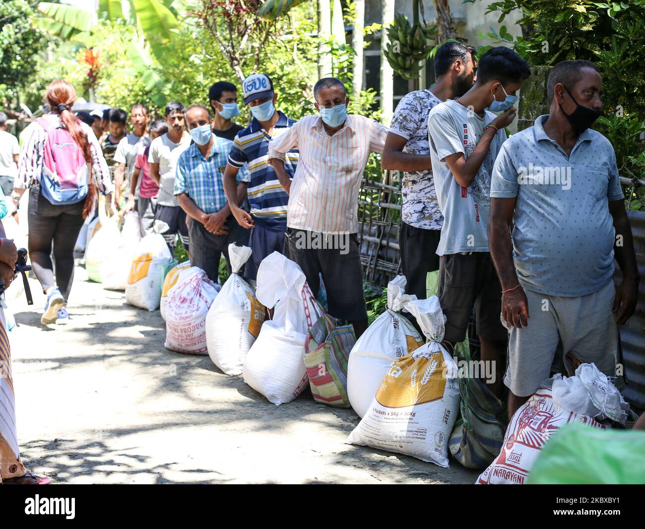 Flood relief distribution at Disangmukh, Assam, India, on 19th august ...