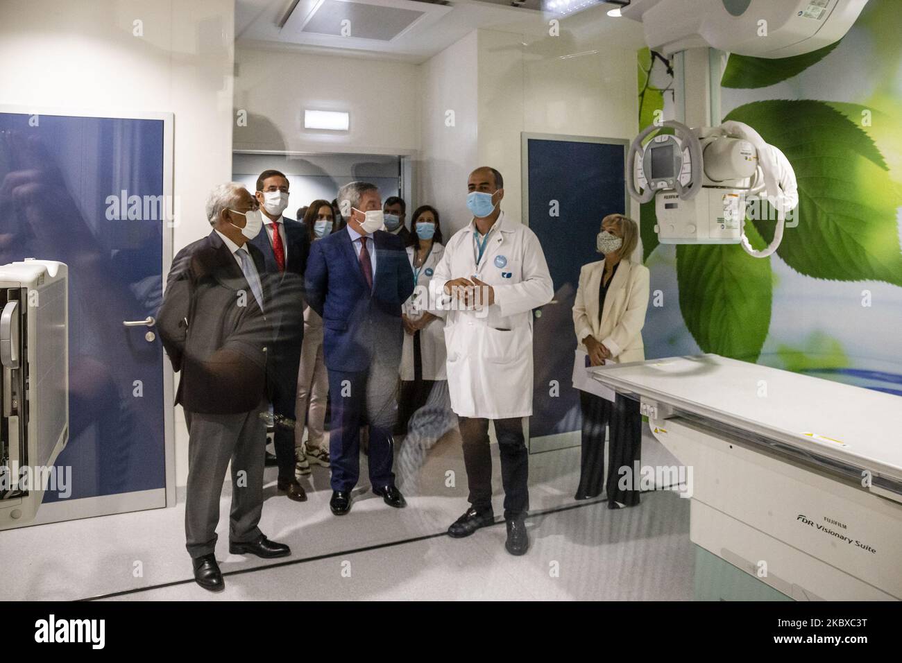 Prime Minister of Portugal Antonio Costa (L) visits the Eduardo Santos ...