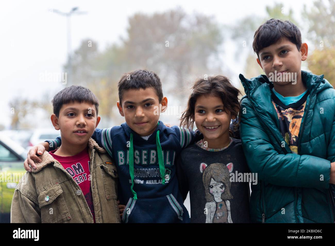Belgrade, Serbia - November 02, 2022: Group of cute gypsy kids in ...