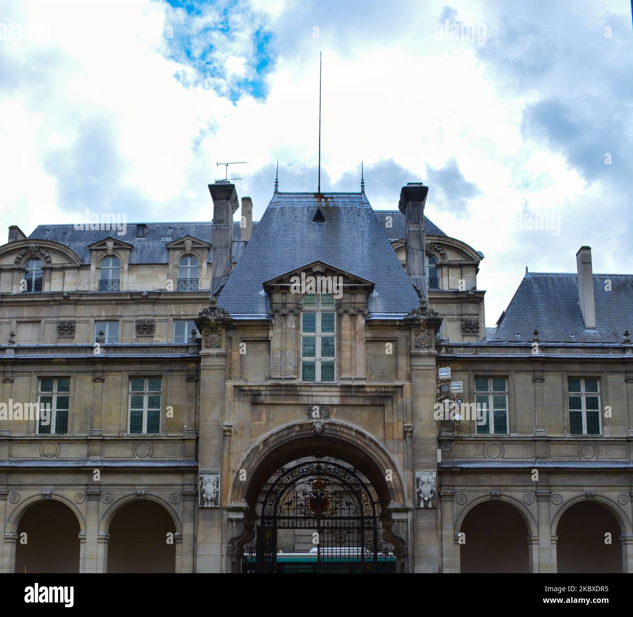 The exterior facade of Carnavalet History museum in Paris, France under ...