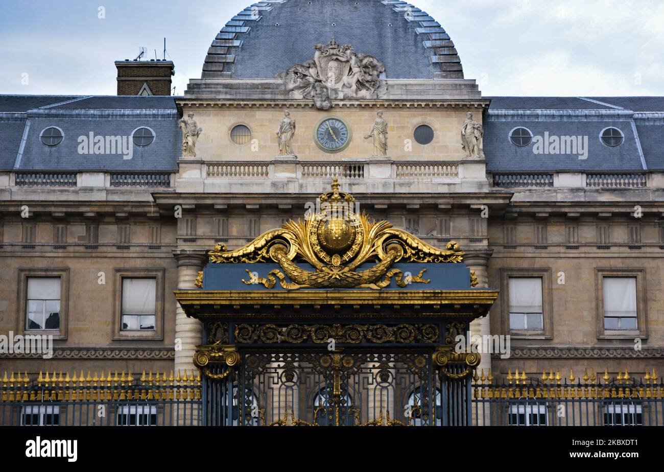 The exterior shot of the Palace of Justice Paris, City courthouse in ...
