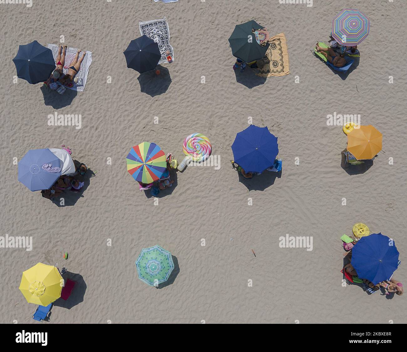 Tourists in Ascea, a resort colse to Cilento, Italy, on August 22, 2020 ...