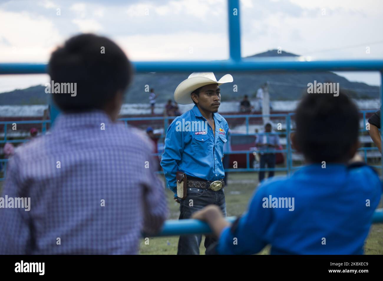 “Jaripeo”, a form of bull riding, in the Nahua indigenous community of ...