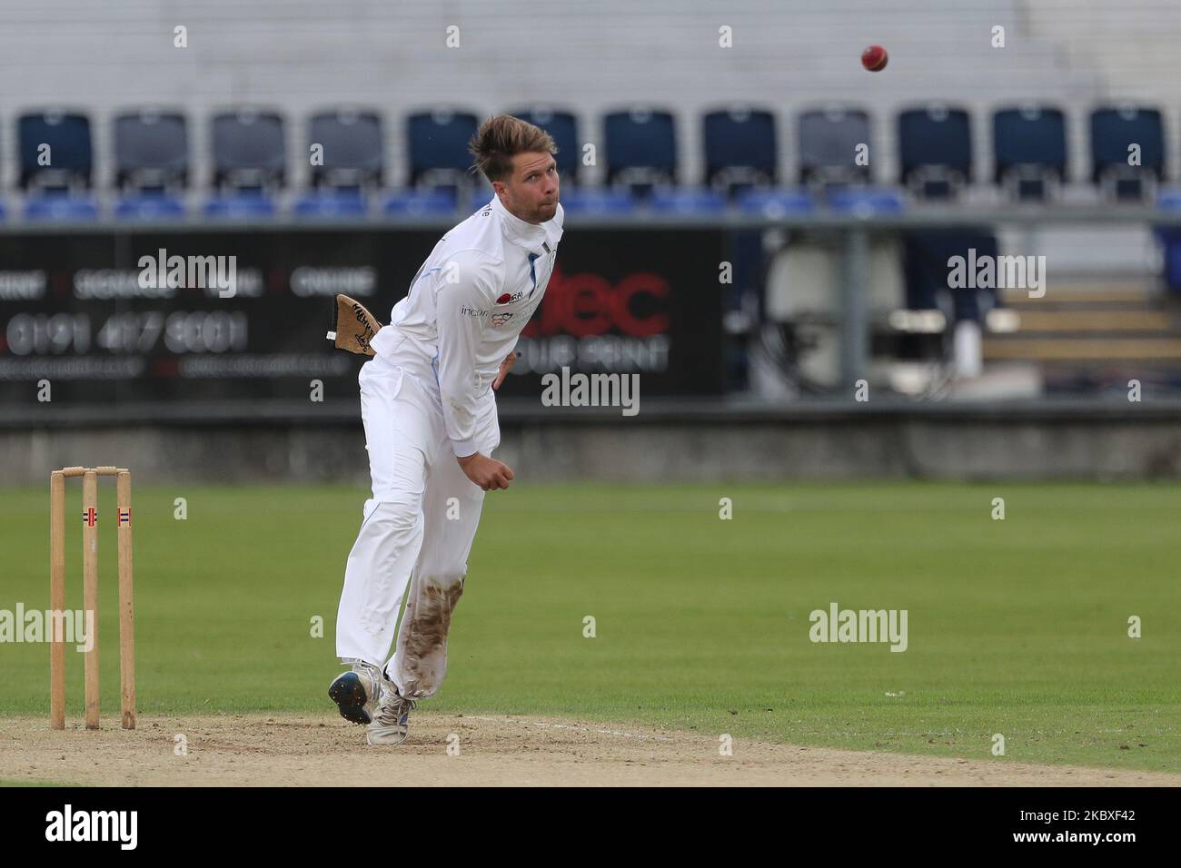 Matt Critchley of Derbyshire bowling during the The Bob Willis Trophy ...