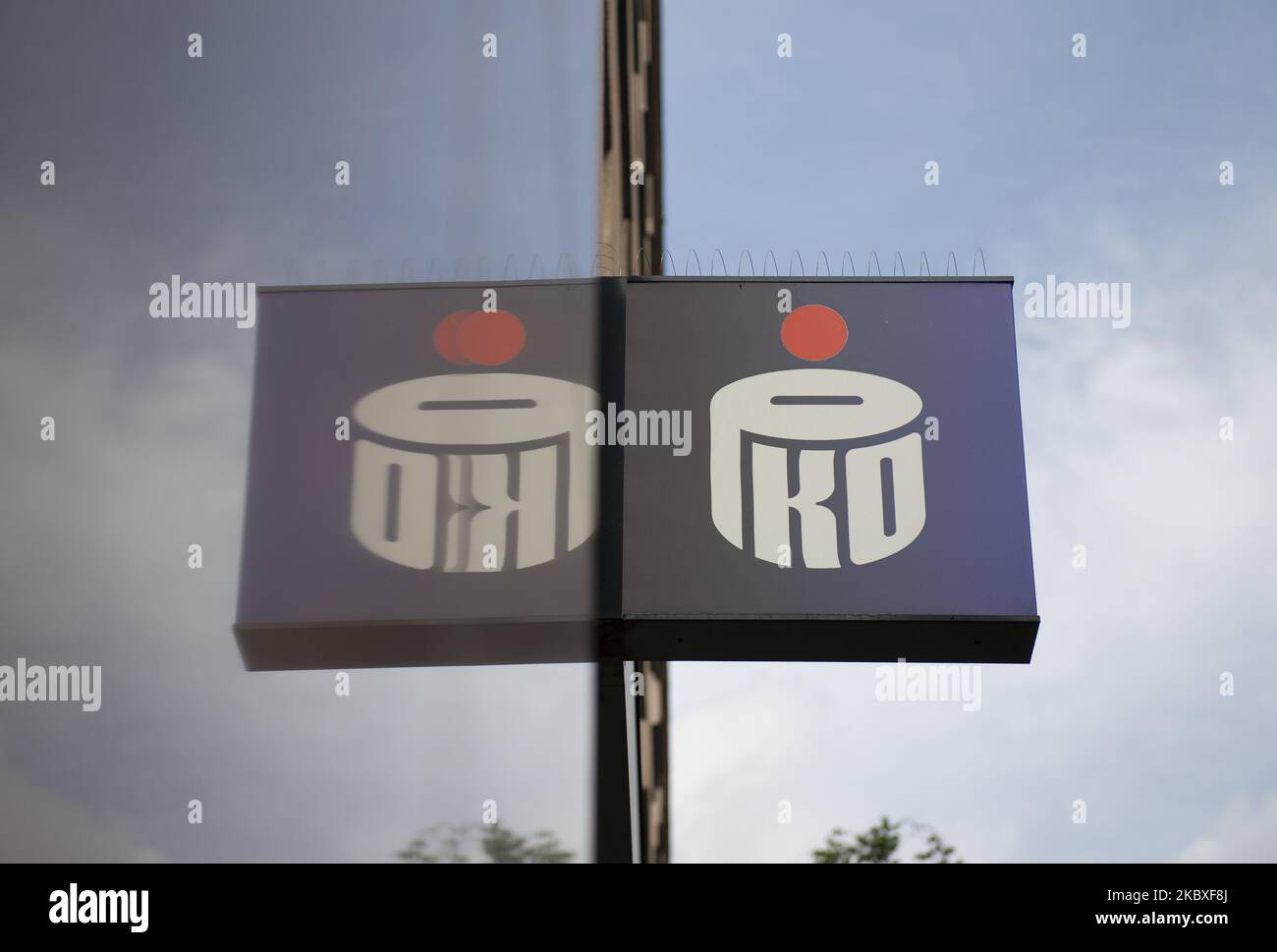 Polish bank PKO sign is seen on August 23, 2020 in Warsaw, Poland ...