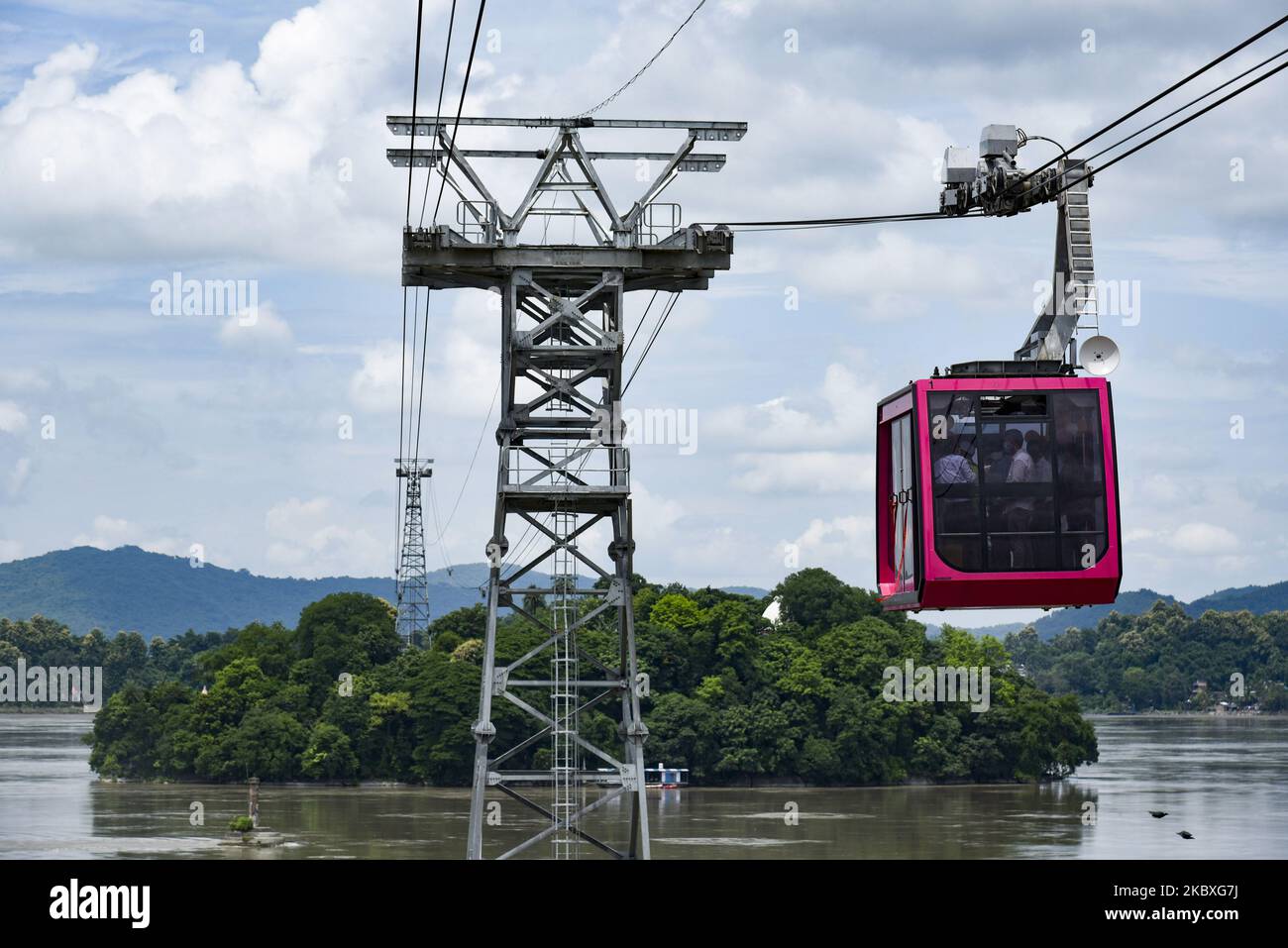 View of Indias longest river ropeway connecting Guwahati and North ...