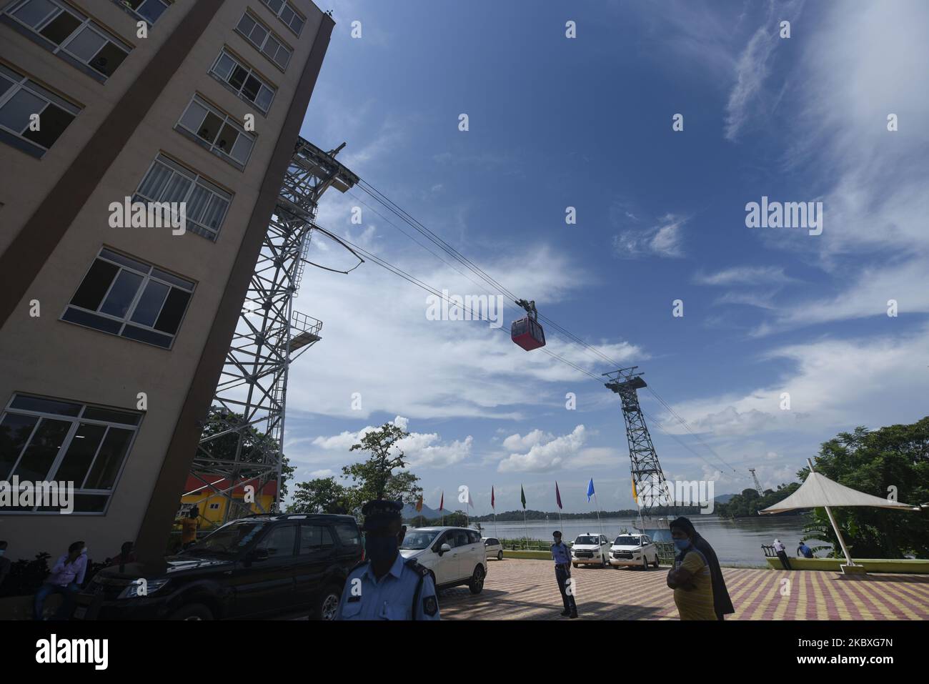 View of indias longest river ropeway hi-res stock photography and ...