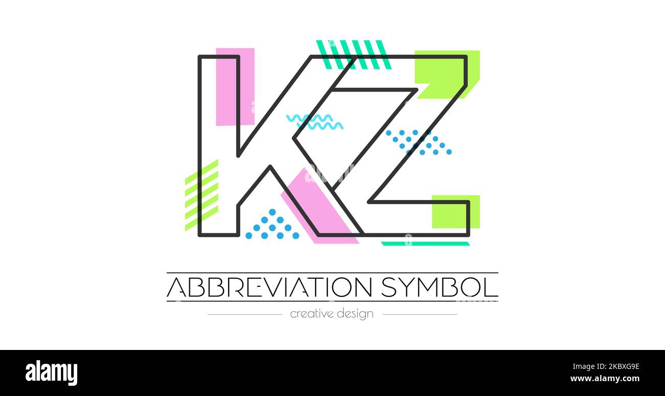 Letters K and Z. Merging of two letters. Initials logo or abbreviation ...