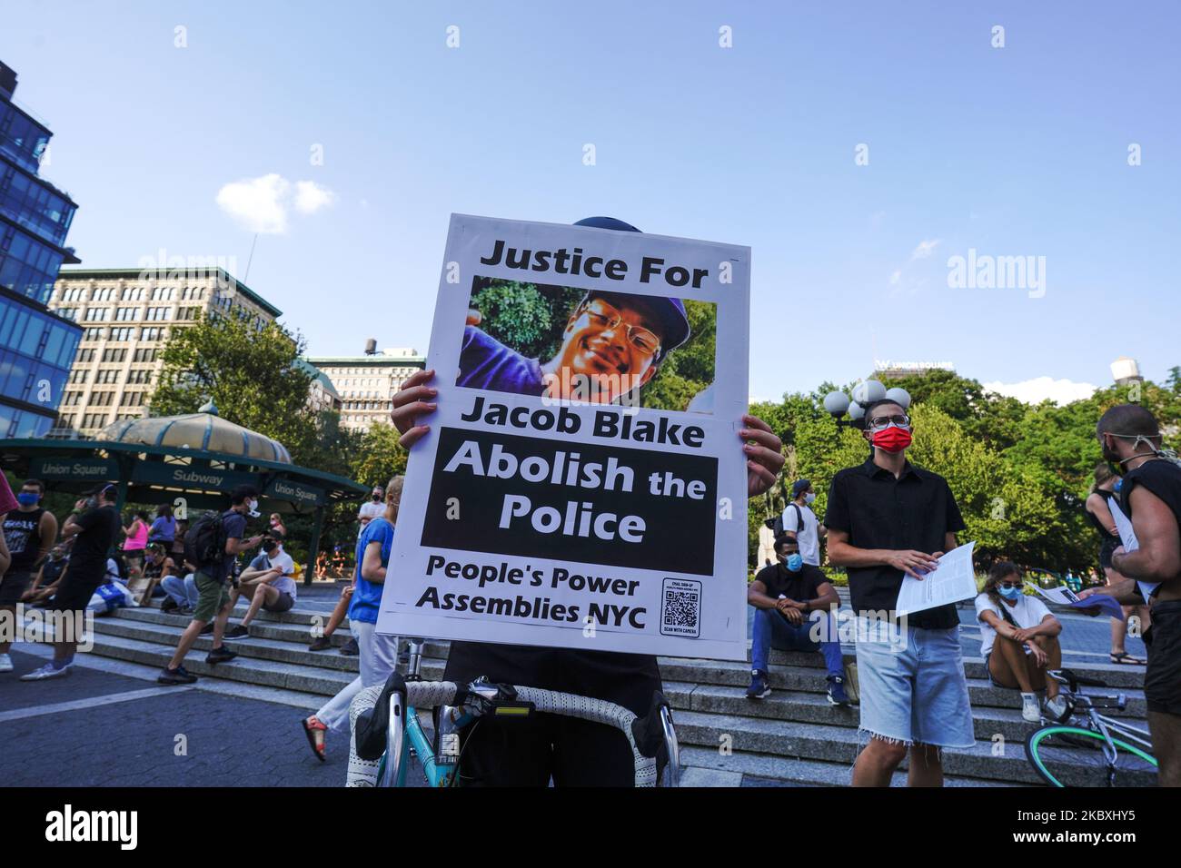 Protesters with the Black Lives Matter (BLM) movement is seen in Union ...