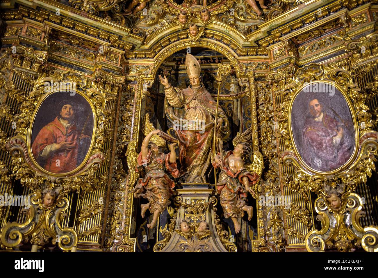 Altarpiece inside the cathedral of Girona (Catalonia, Spain) ESP ...