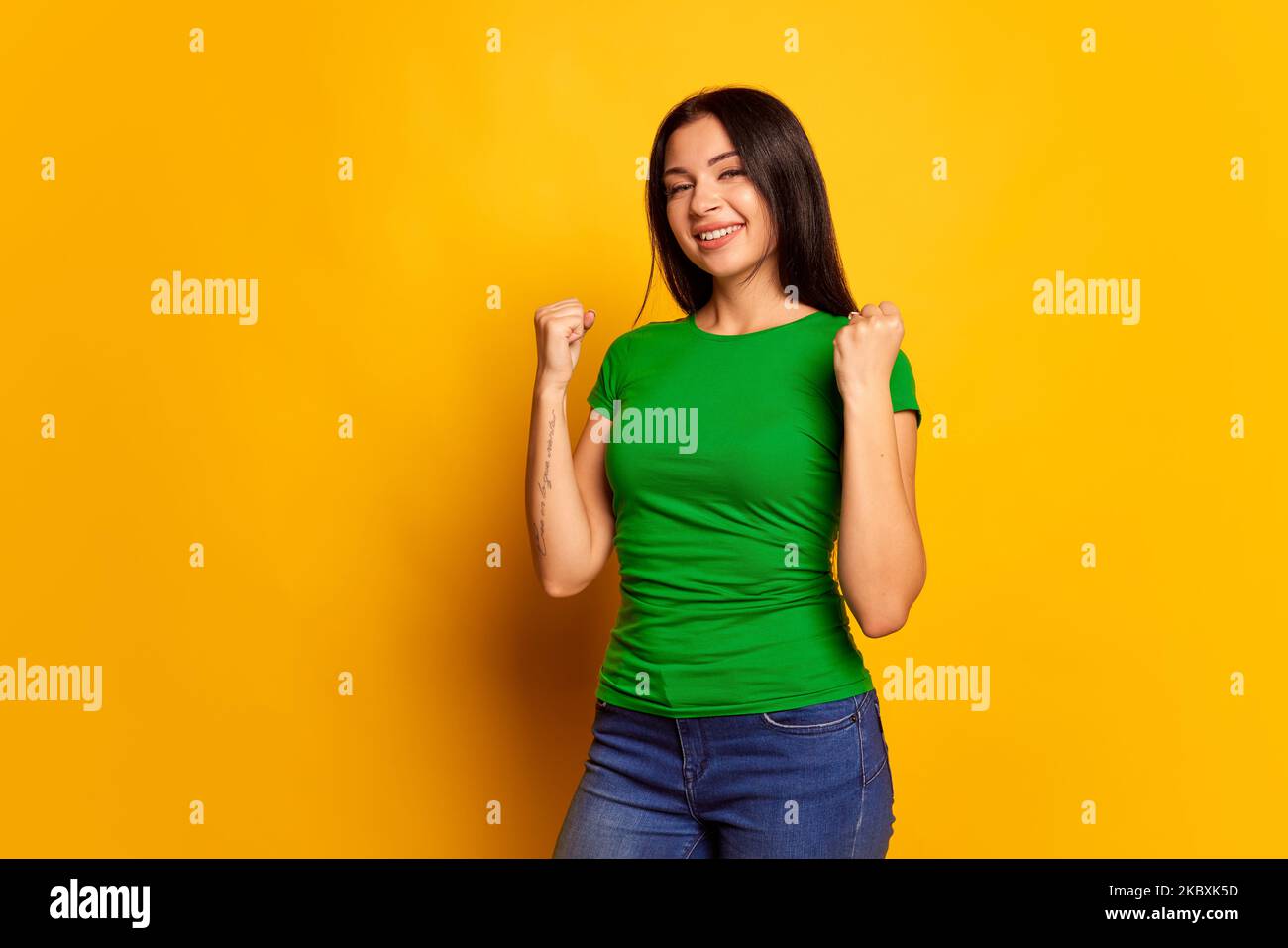 Surprise. Winning success happy woman celebrating being a winner. Image ...