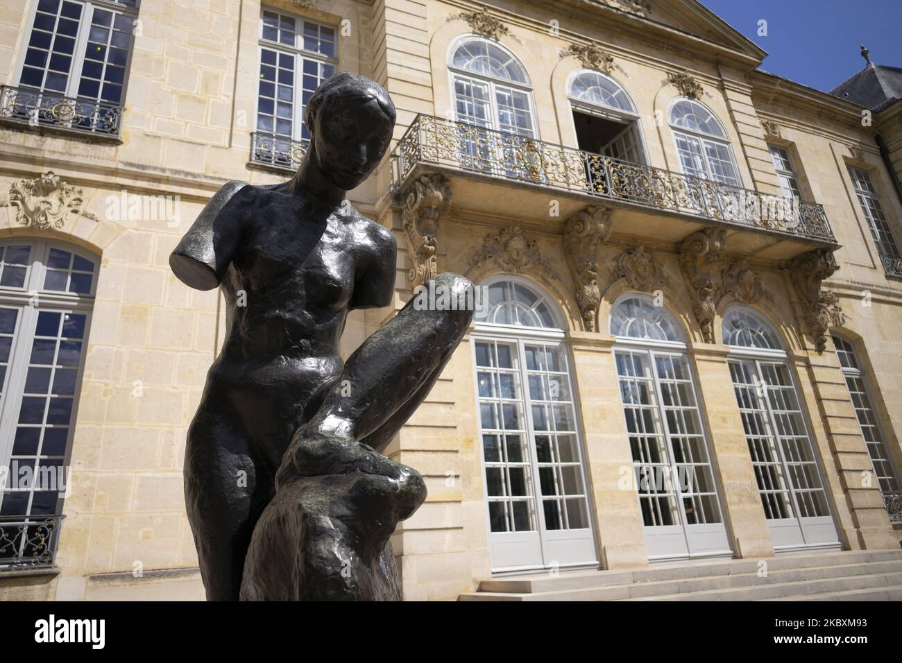 A bronze sculpture by Auguste Rodin is seen in the garden of the Rodin ...