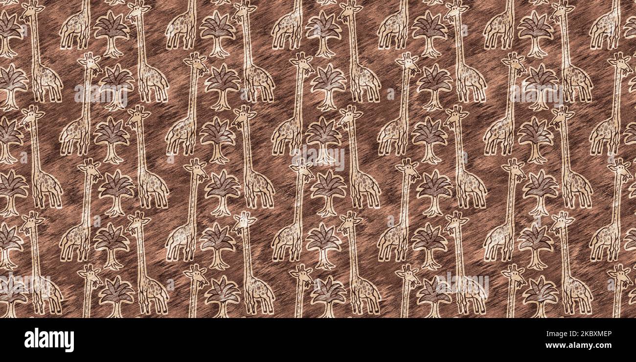 Cute safari wild giraffe animal border for babies room decor. Seamless ...