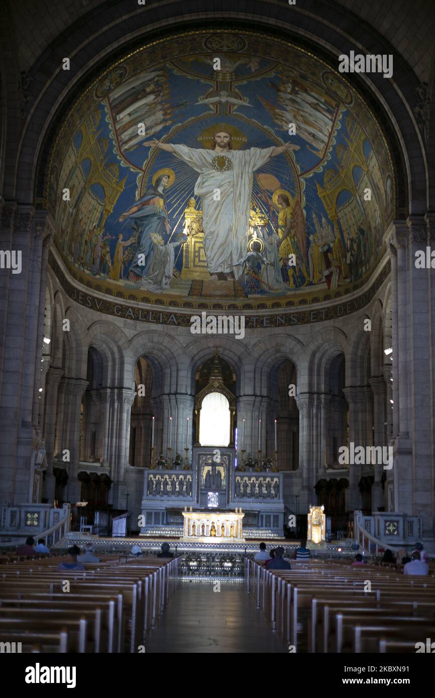 view of the Basilica of the Sacre Cœur in Paris, expiatory temple and ...