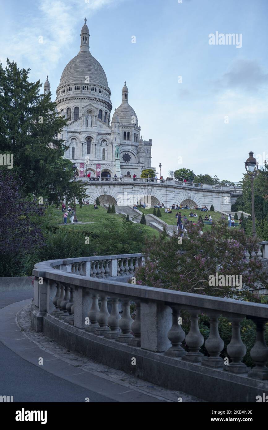 view of the Basilica of the Sacre Cœur in Paris, expiatory temple and ...
