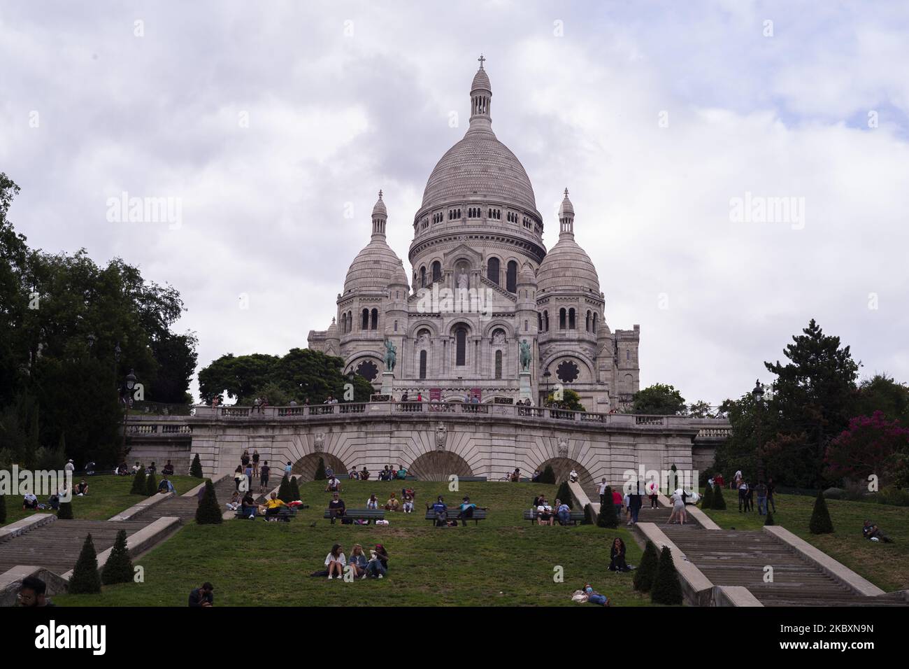 view of the Basilica of the Sacre Cœur in Paris, expiatory temple and ...