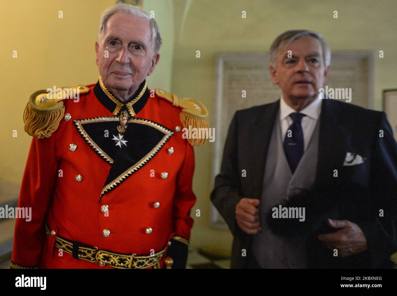 (L-R) Prince Stanislaw Stefan Lubomirski-Lanckoronski (groom's father ...