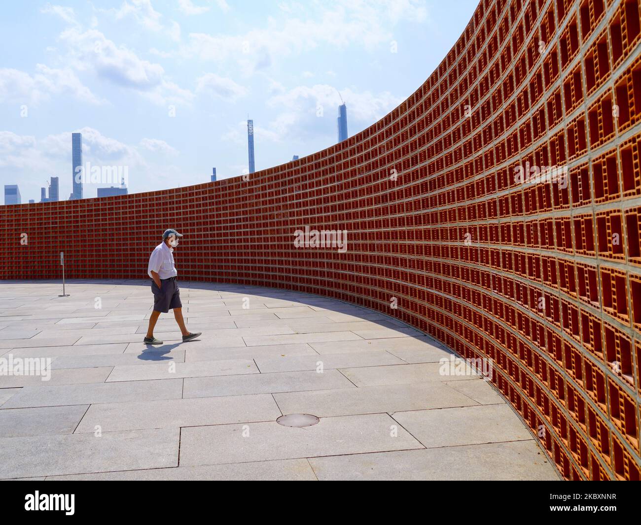 A visitor is seen in front of Mexico City-based artist Hector Zamora's ...