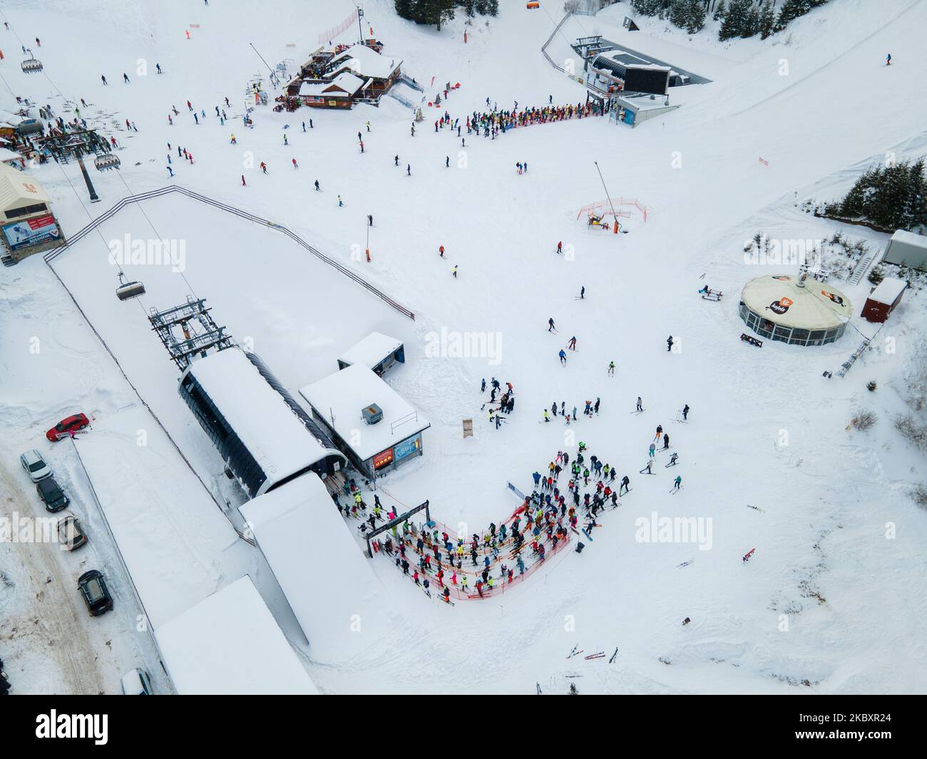 Aerial drone view ski chairlift hi-res stock photography and images - Alamy
