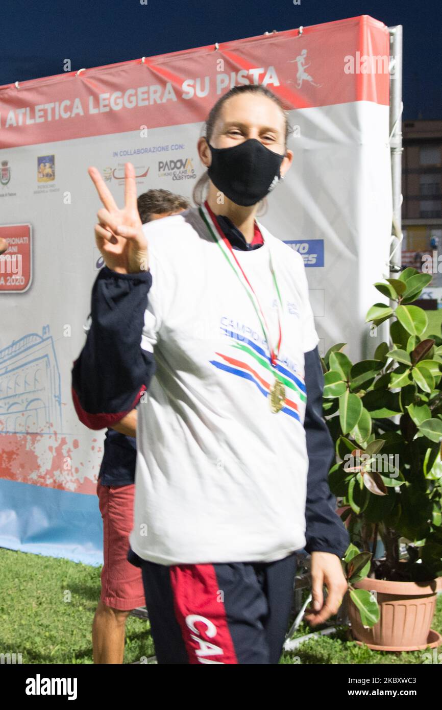 Elena Vallortigara wins in the women's high jump final during the ...