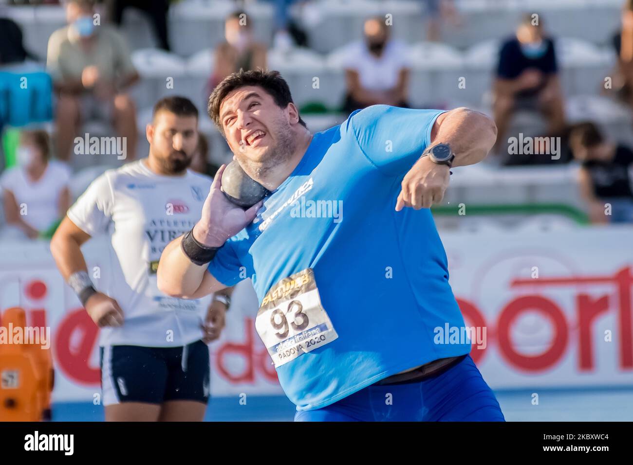 Leonardo Fabbri competes in the Men's Shot Put final during the Italian ...