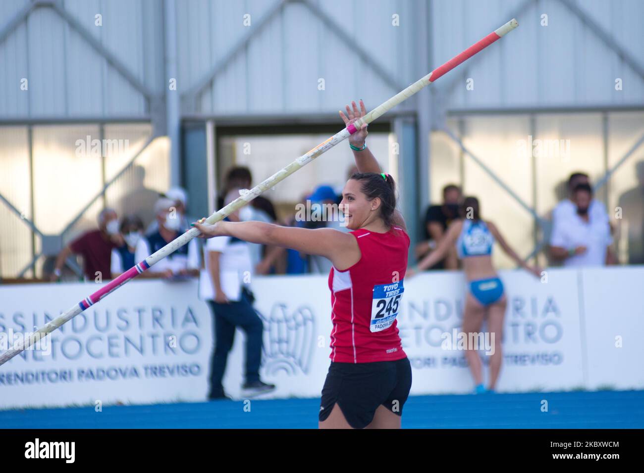 Elisa Molinarolo competesin the Women's high jump final during the ...