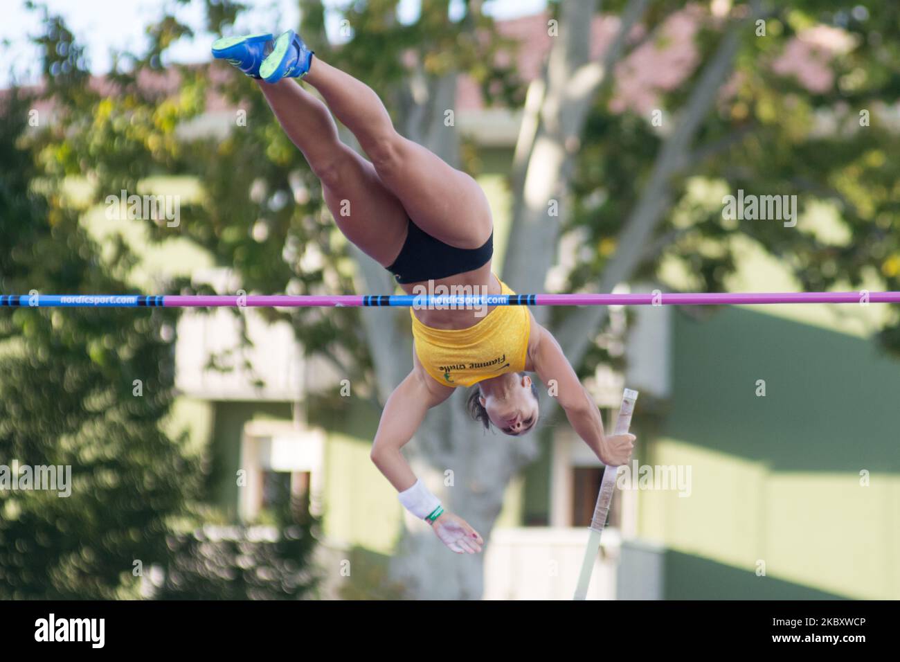 Sonia Malavasi competesin the Women's high jump final during the ...