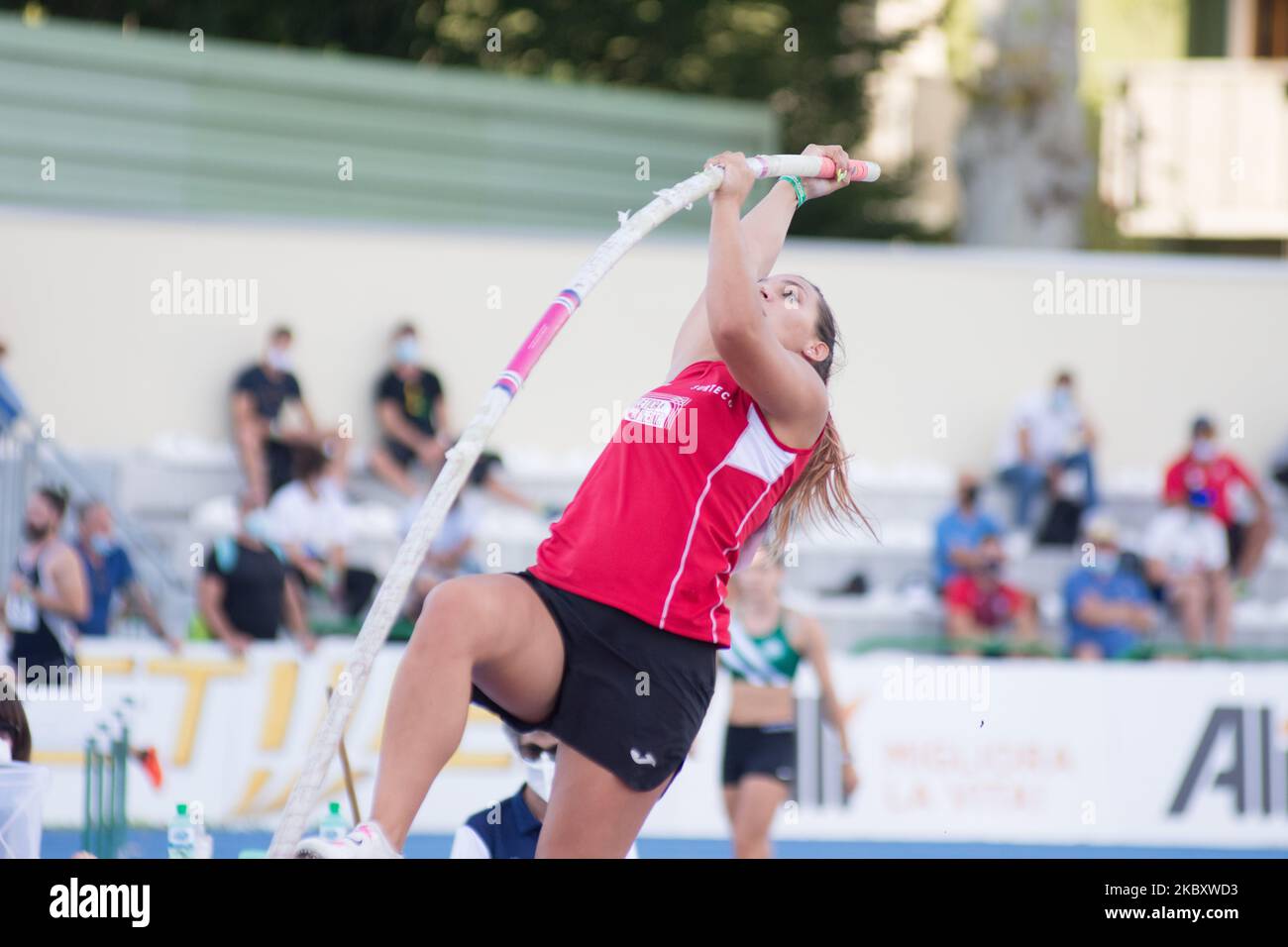 Elisa Molinarolo competesin the Women's high jump final during the ...