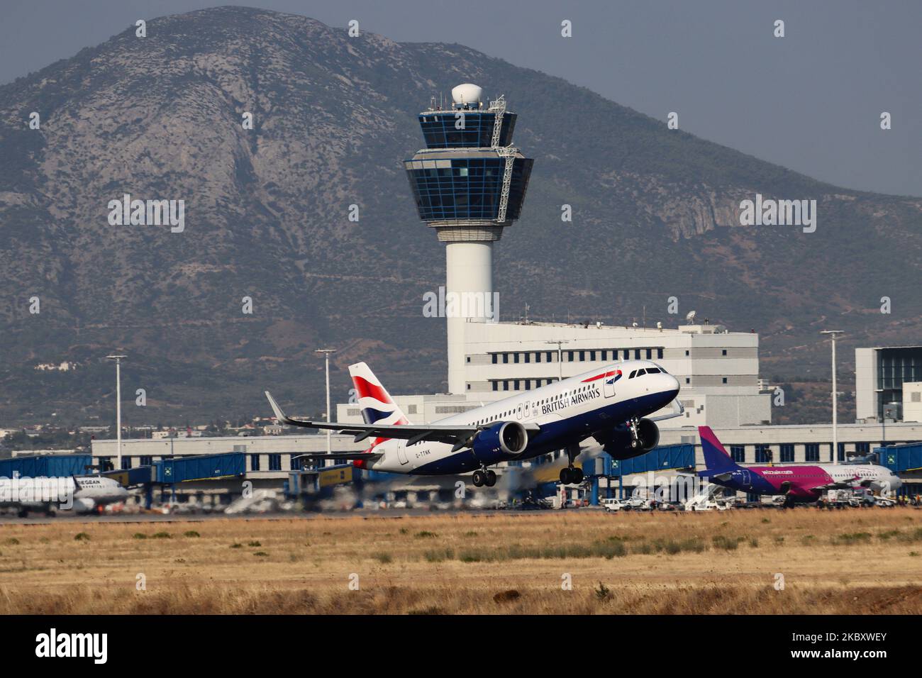British Airways Airbus A320neo aircraft as seen during takeoff ...
