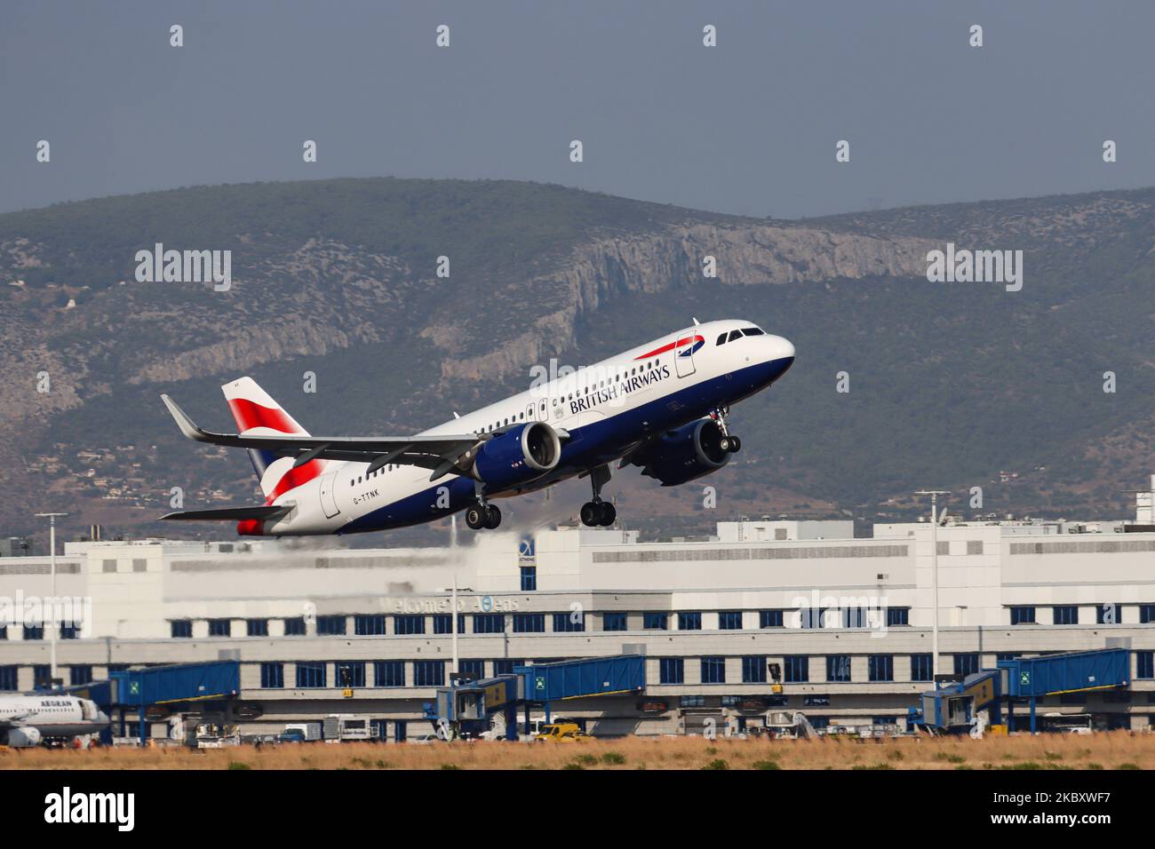 British Airways Airbus A320neo aircraft as seen during takeoff ...