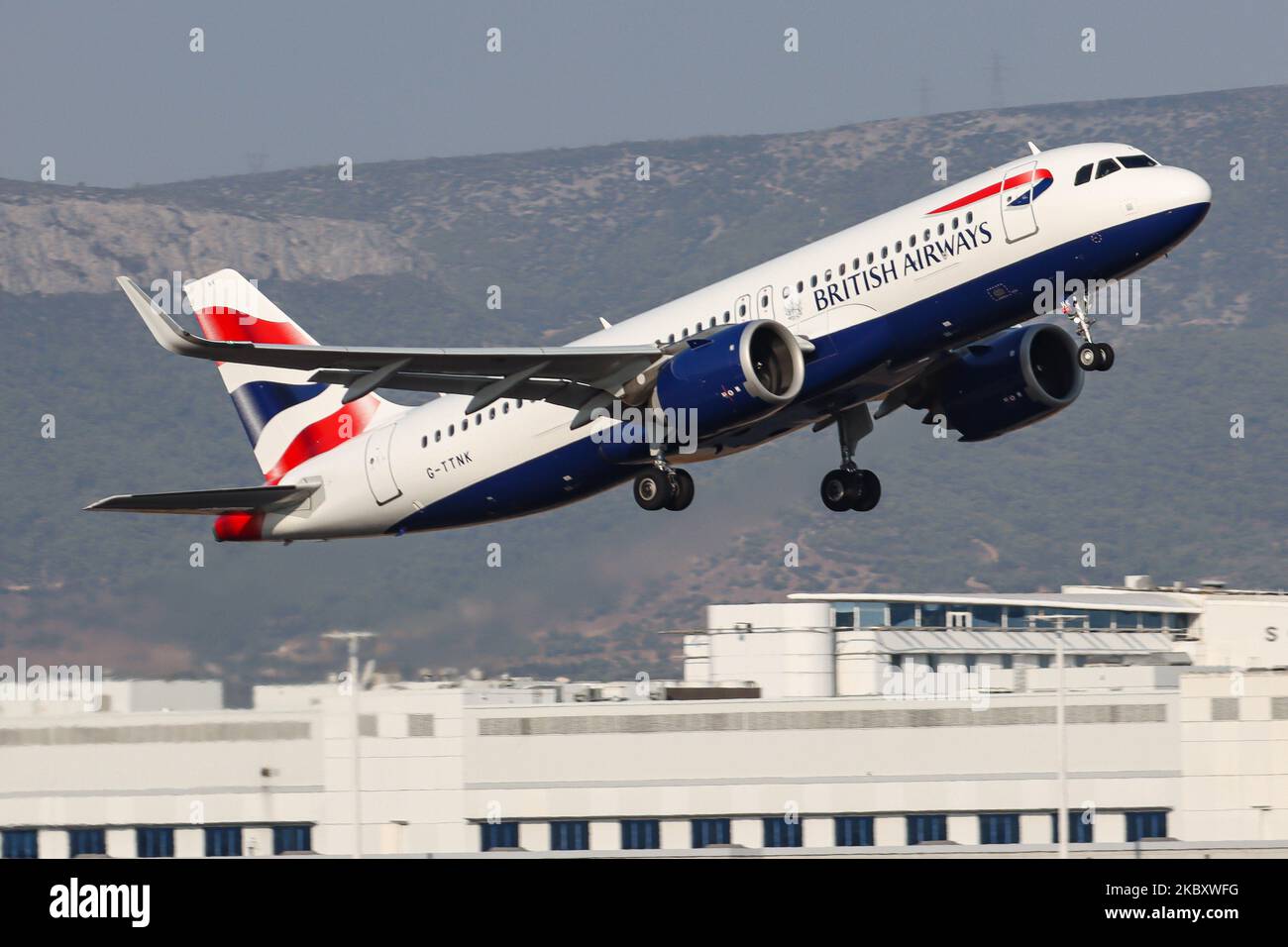 British Airways Airbus A320neo aircraft as seen during takeoff ...