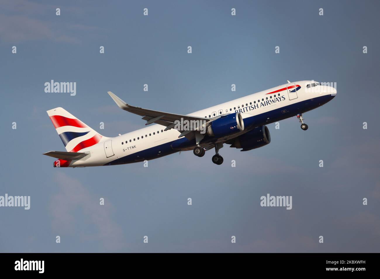 British Airways Airbus A320neo aircraft as seen during takeoff ...