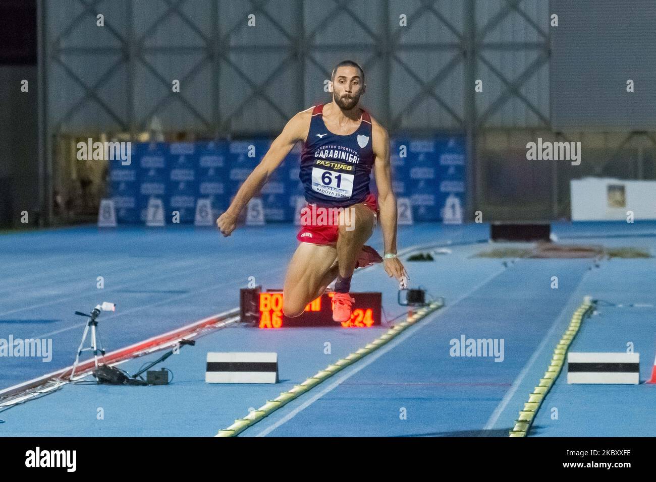 Tobia Bocchi competes in the Men Triple Jump during the Italian ...