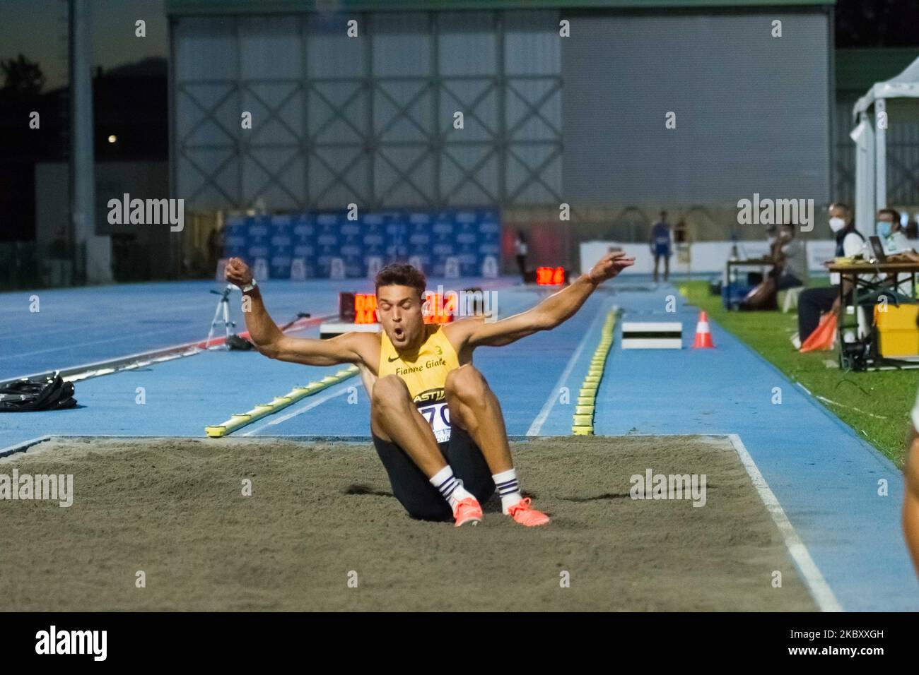 Andrea Dallavalle competes in the Men Triple Jump during the Italian ...