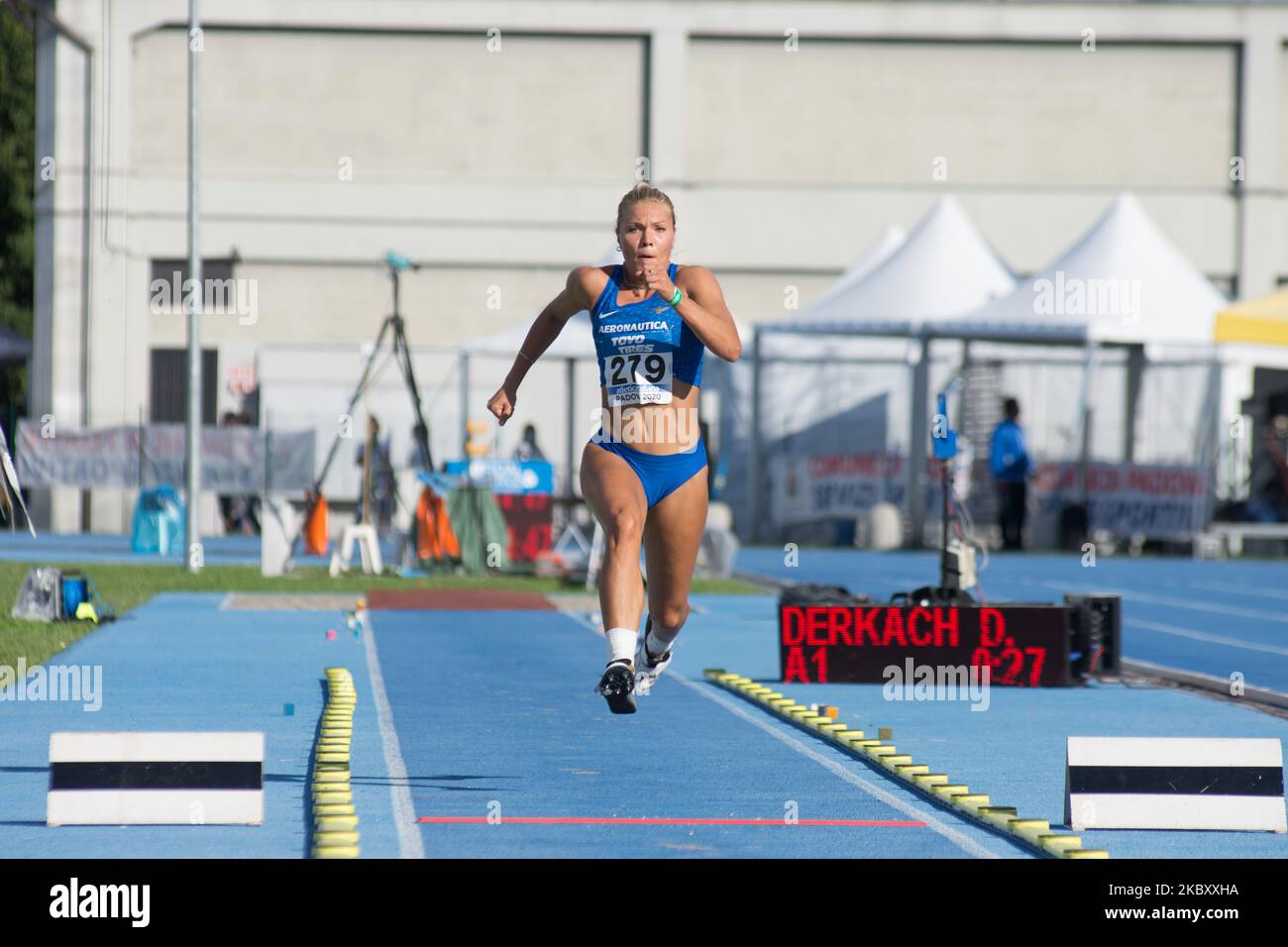 Dariya Derkach competes in the Women's Triple Jump during the Italian ...