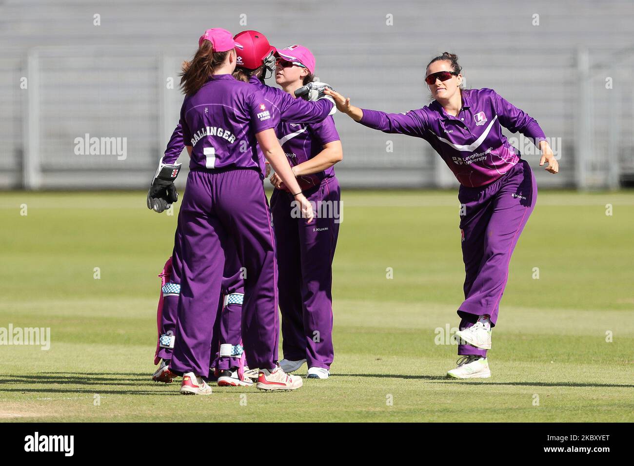 Bethan Ellis celebrates with her Lightning team mates after dismissing ...